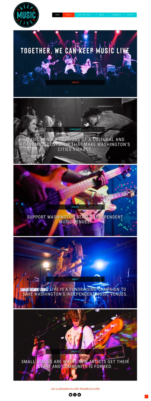 Keep Music Live Washington - Equality Designs
